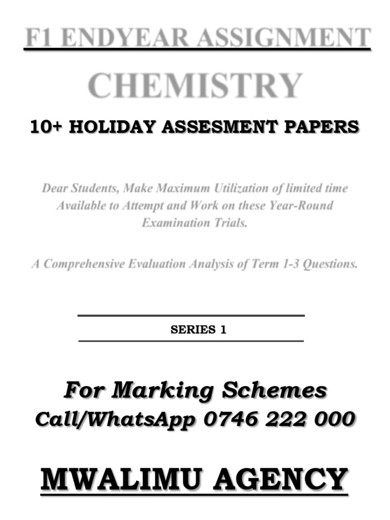 F1 CHEM ET3 ASSIGNMENT S1 | PDF | Hydrogen | Chemical Reactions