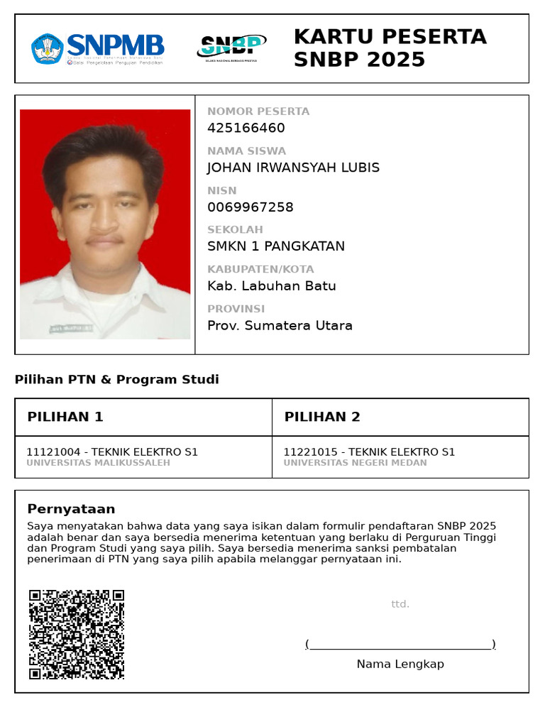 KARTU SNBP | PDF