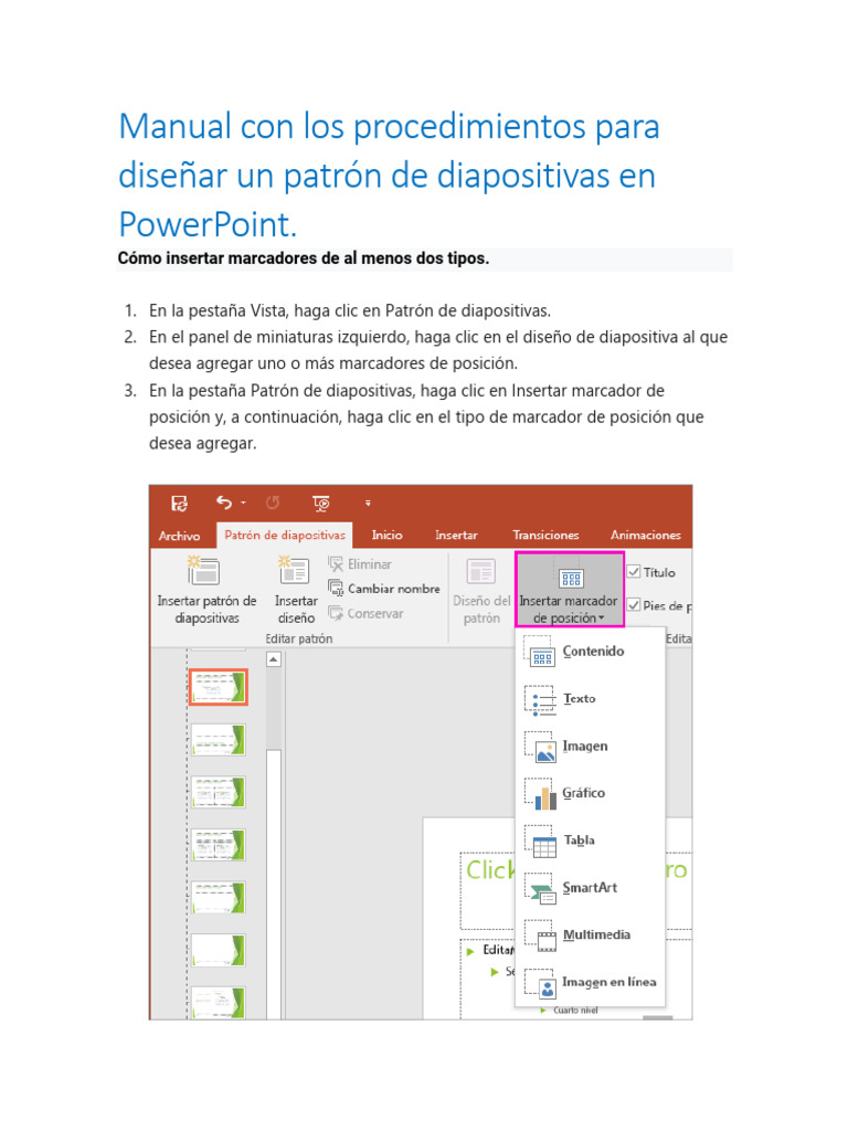 Cómo diseñar patrones de diapositivas en PowerPoint | PDF | Microsoft ...