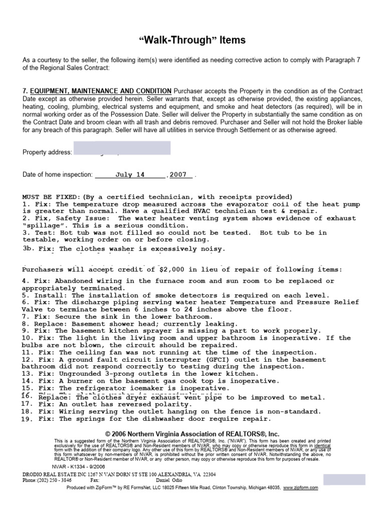 drodio-sample-walkthrough-and-home-inspection-items | PDF | Chemical ...