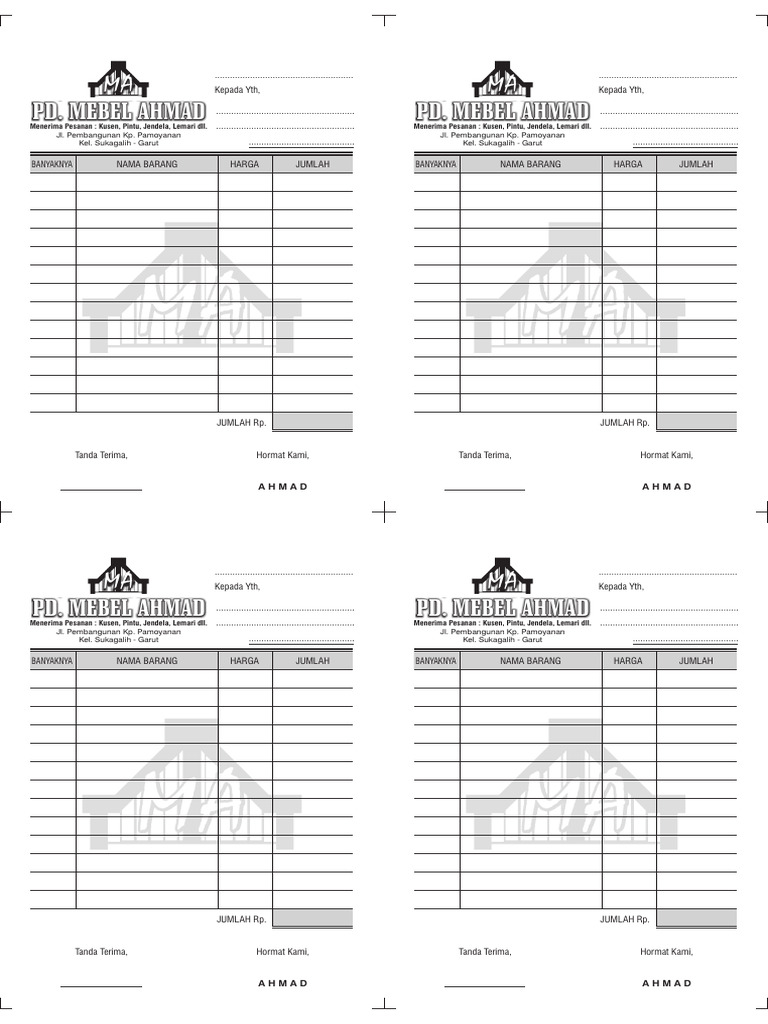 Nota PD Mebel Ahmad | PDF