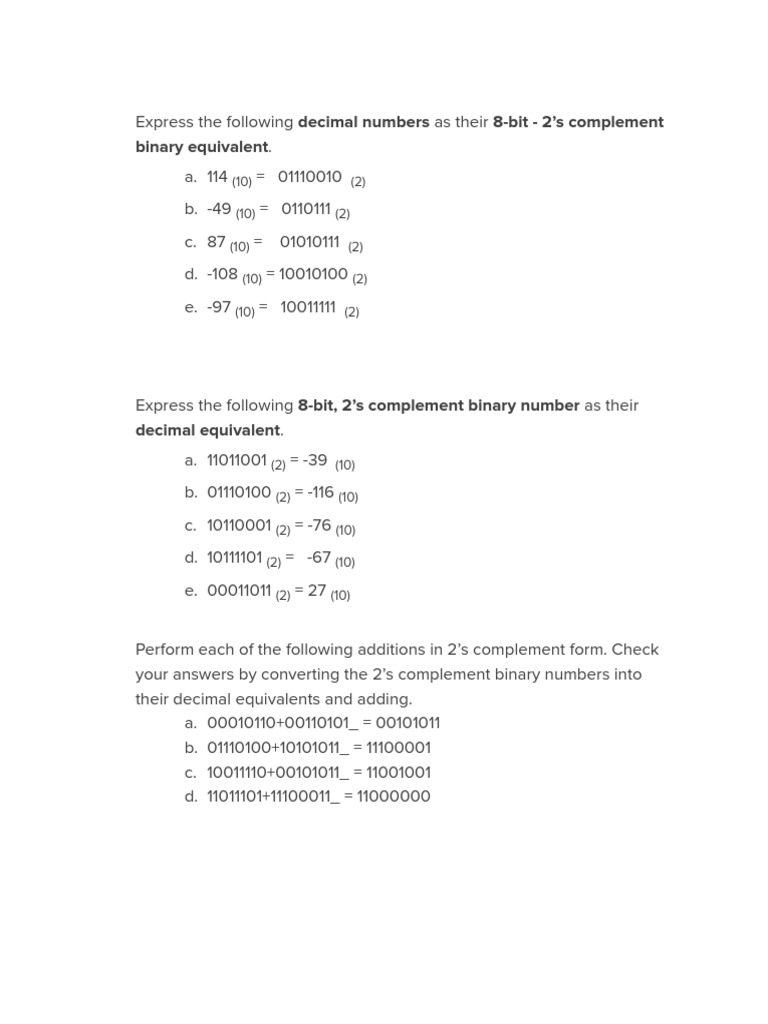 Priyam Agarwal Activity 2.3.4 Two's Complement Arithmetic | PDF