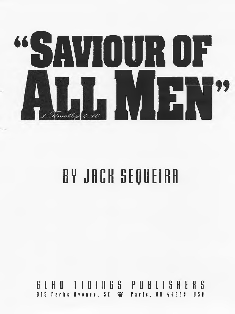 Saviour of All Men - Jack Seqeuira | PDF | Justification (Theology ...