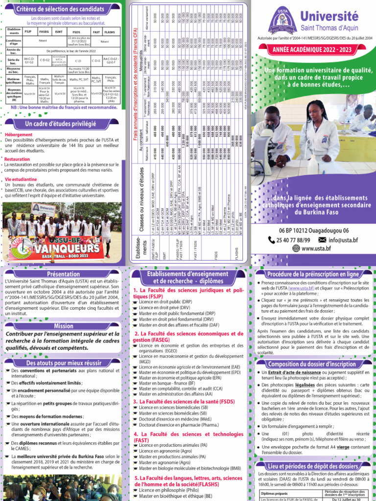 Dépliant USTA 2022_2023_web1 | PDF