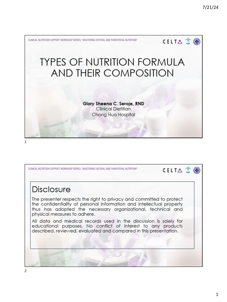 03 GSCS Types of Enteral Nutrition Formula and Their Composition | PDF ...