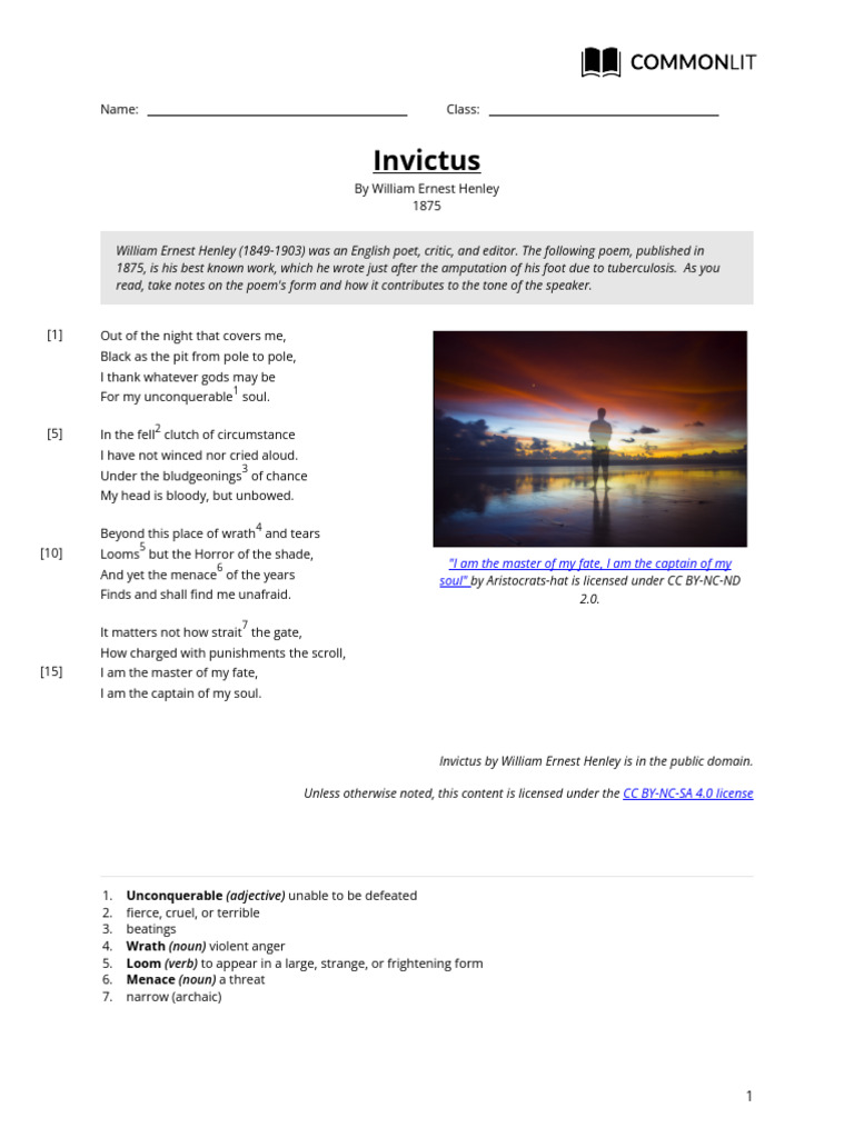 Invictus Poem | PDF | British Poetry | Poetry