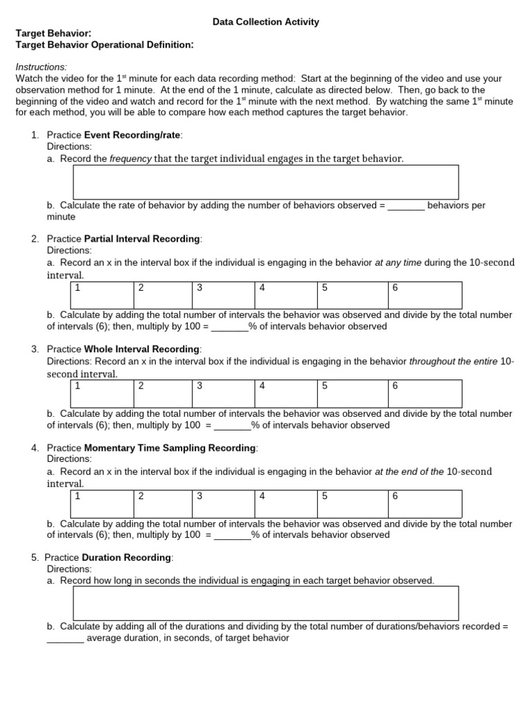 Data Collection Activity | PDF | Interval (Music)