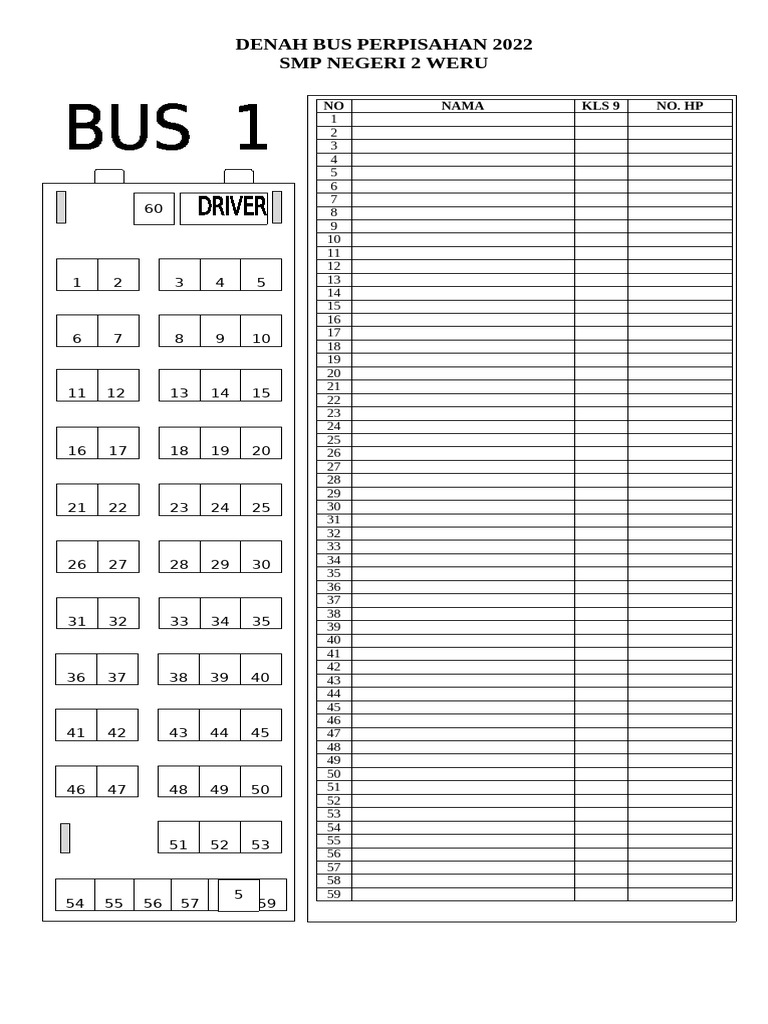 DENAH BUS STUDY TOUR 2022 | PDF