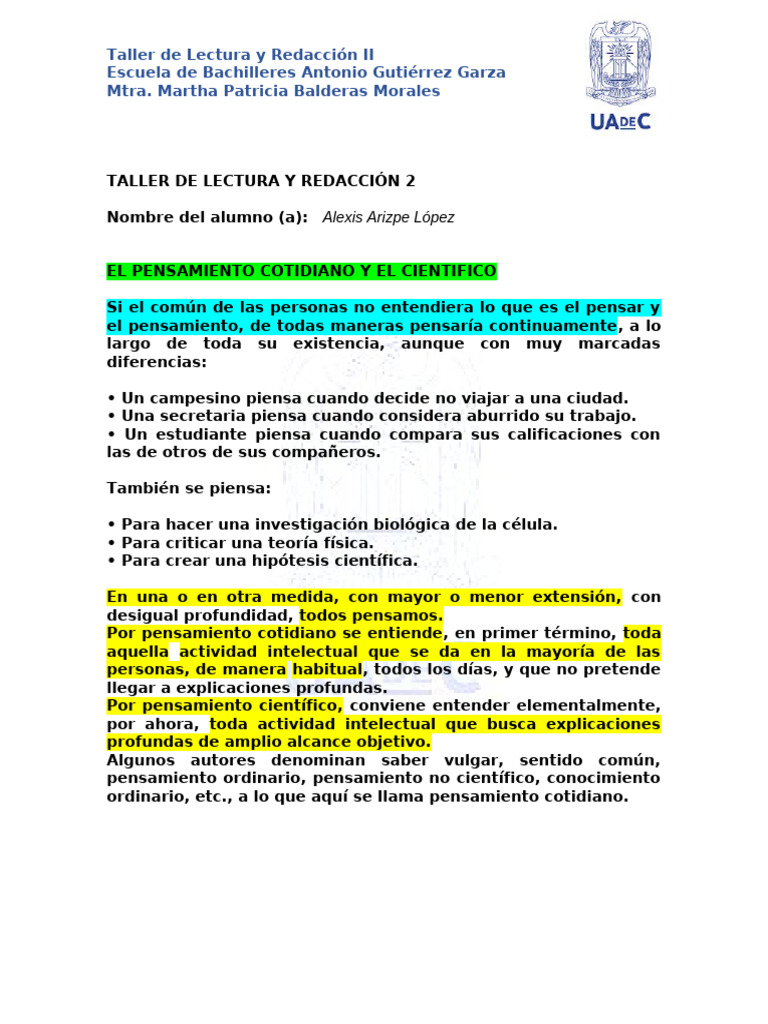 Prelectura, Lectura y Poslectura. Actividad 1 | PDF | Pensamiento ...