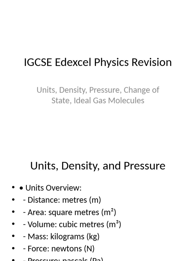 IGCSE Physics: Density, Pressure, States | PDF