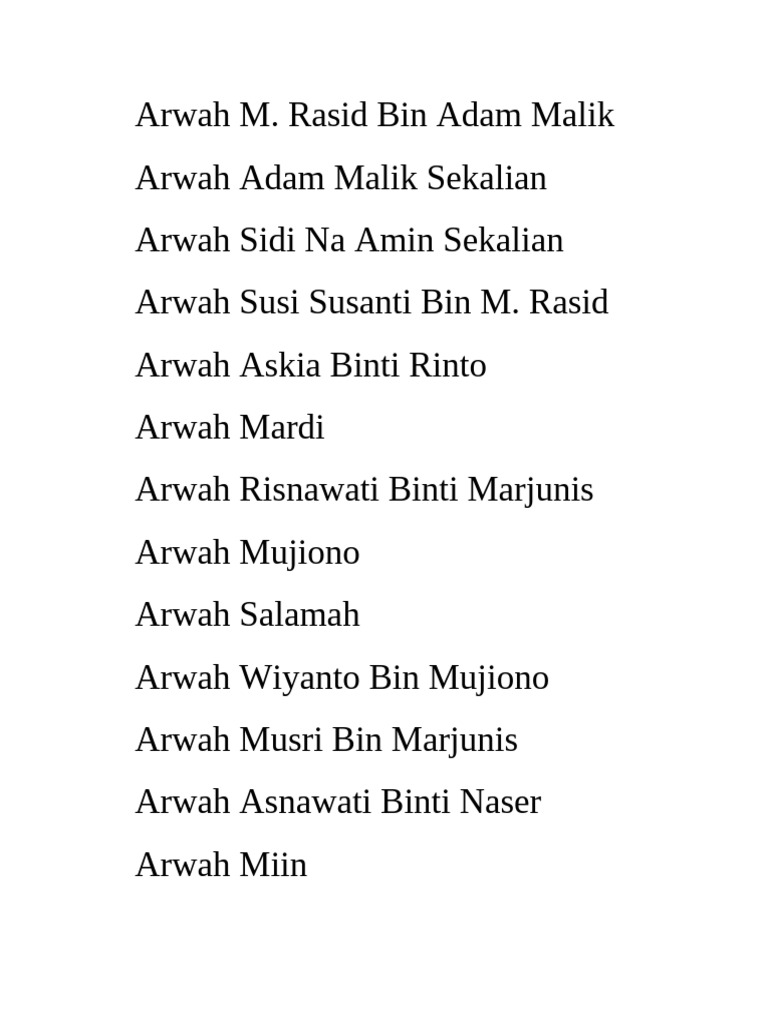 Arwah M | PDF