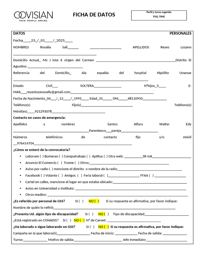 Ficha de Datos | PDF | Soporte técnico