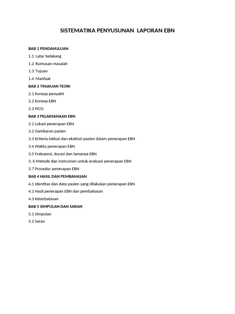 Outline Penyusunan Laporan Ebn | PDF