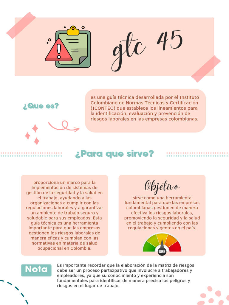 Guía Técnica GTC 45: Riesgos Laborales | PDF