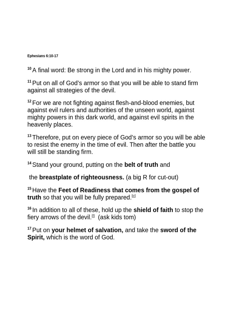 Ephesians 6 - GTH | PDF