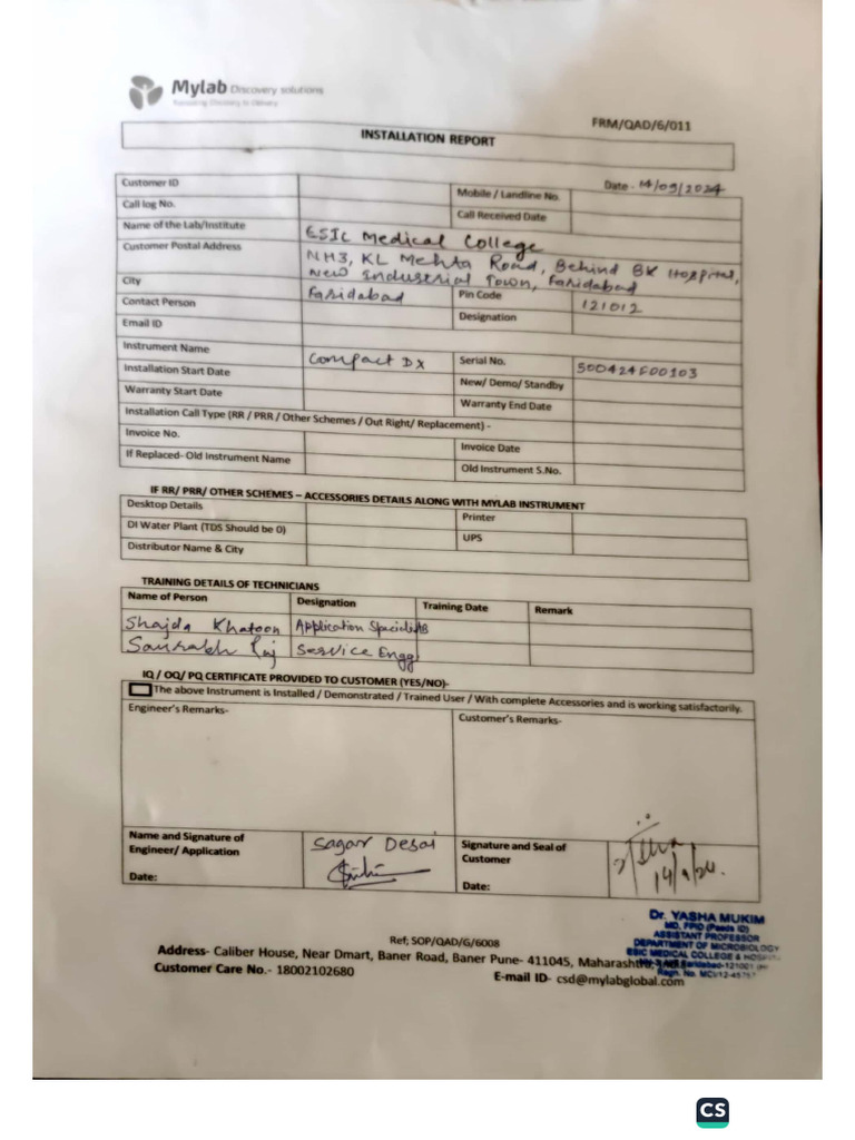 ESIC Installation Report | PDF