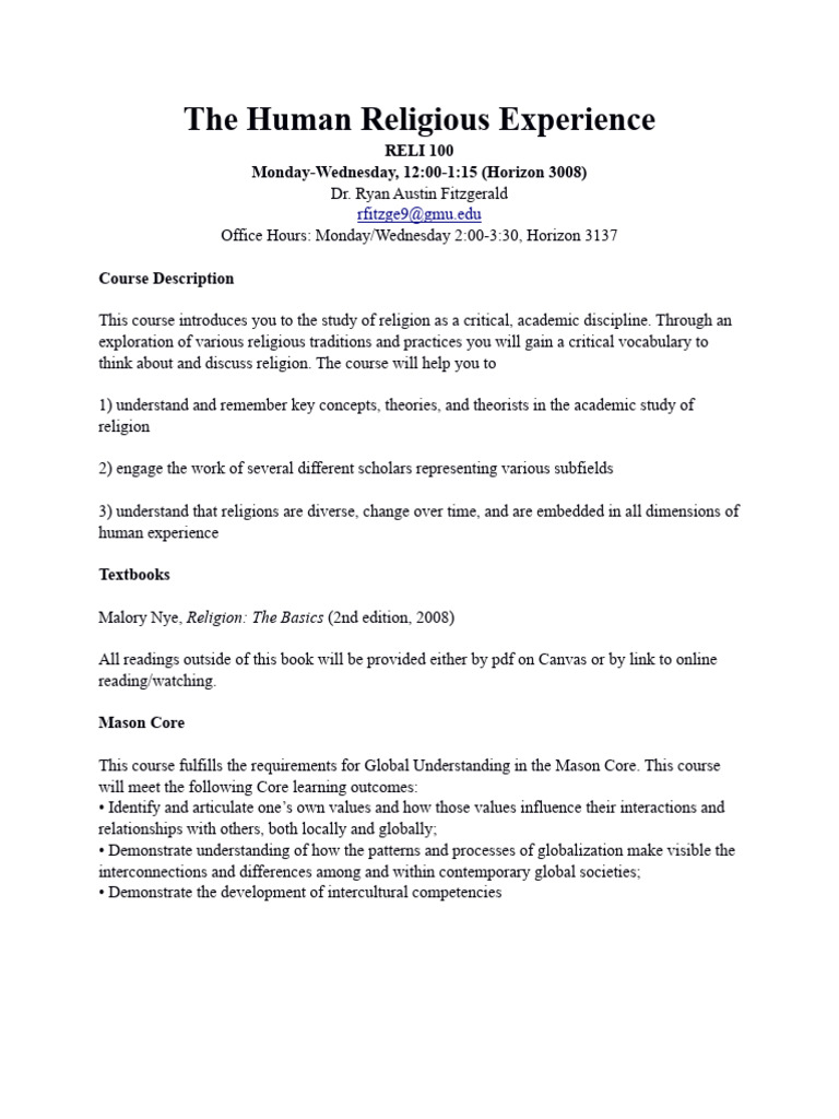 Introduction to Religious Studies Course | PDF | Religious Studies ...