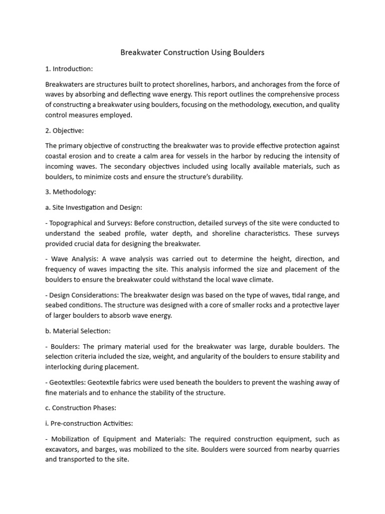 Boulder Breakwater Construction Guide | PDF | Earth Sciences | Physical ...