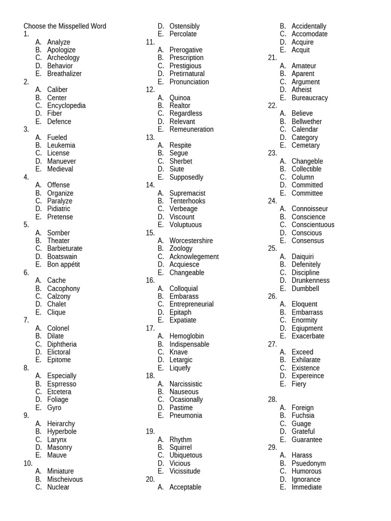 Misspelled Words Identification | PDF
