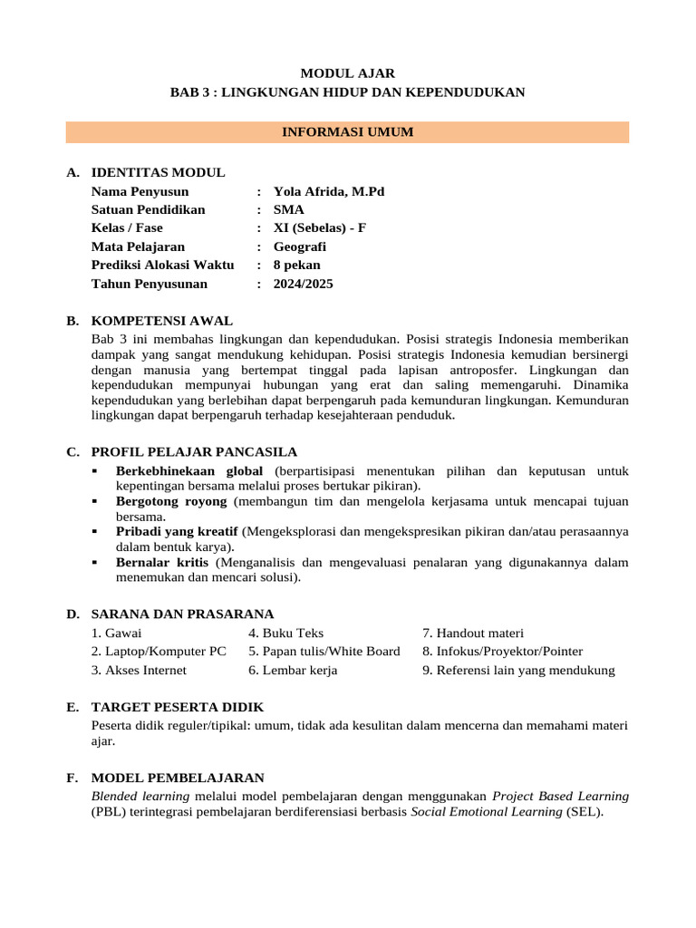 Modul Ajar Kelas XI Semster 2 | PDF