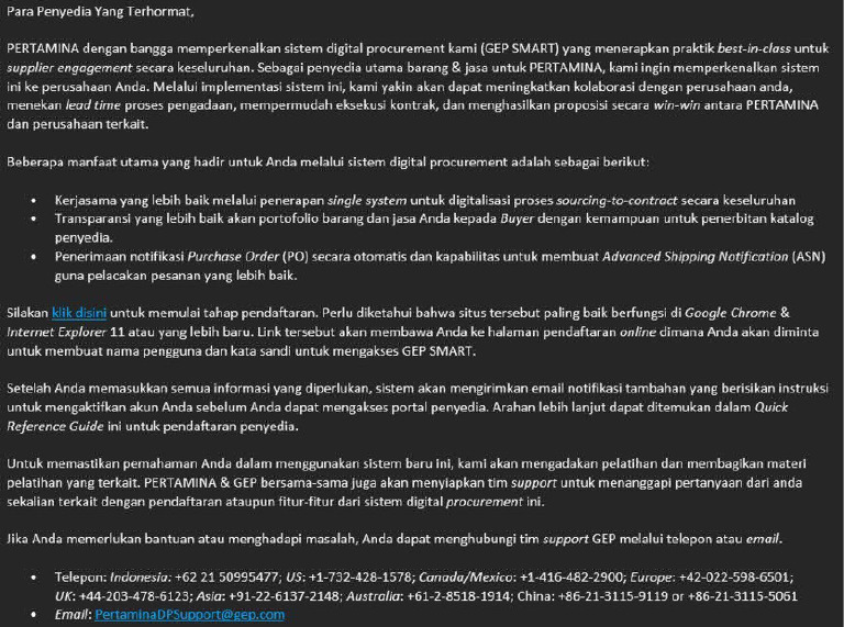 Contoh Email Supplier | PDF