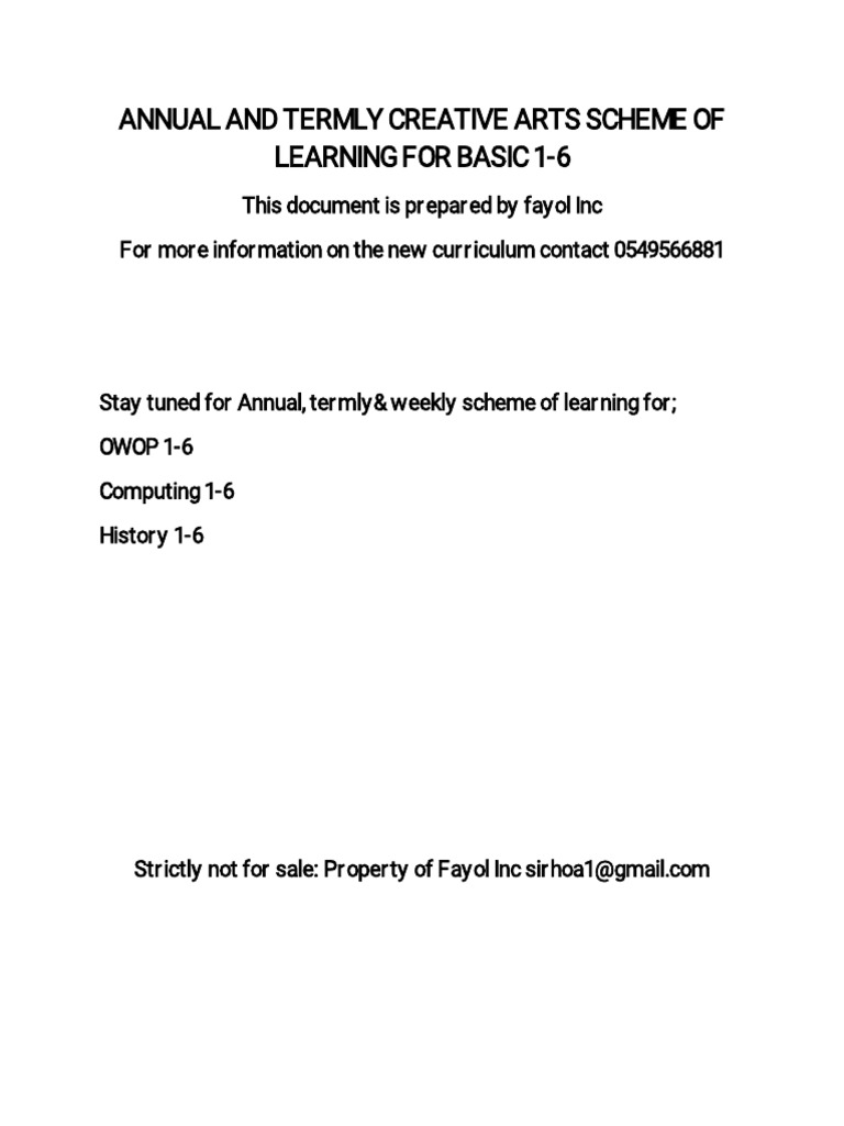 Creative Arts ASOL for Basic 1-6-1 | PDF