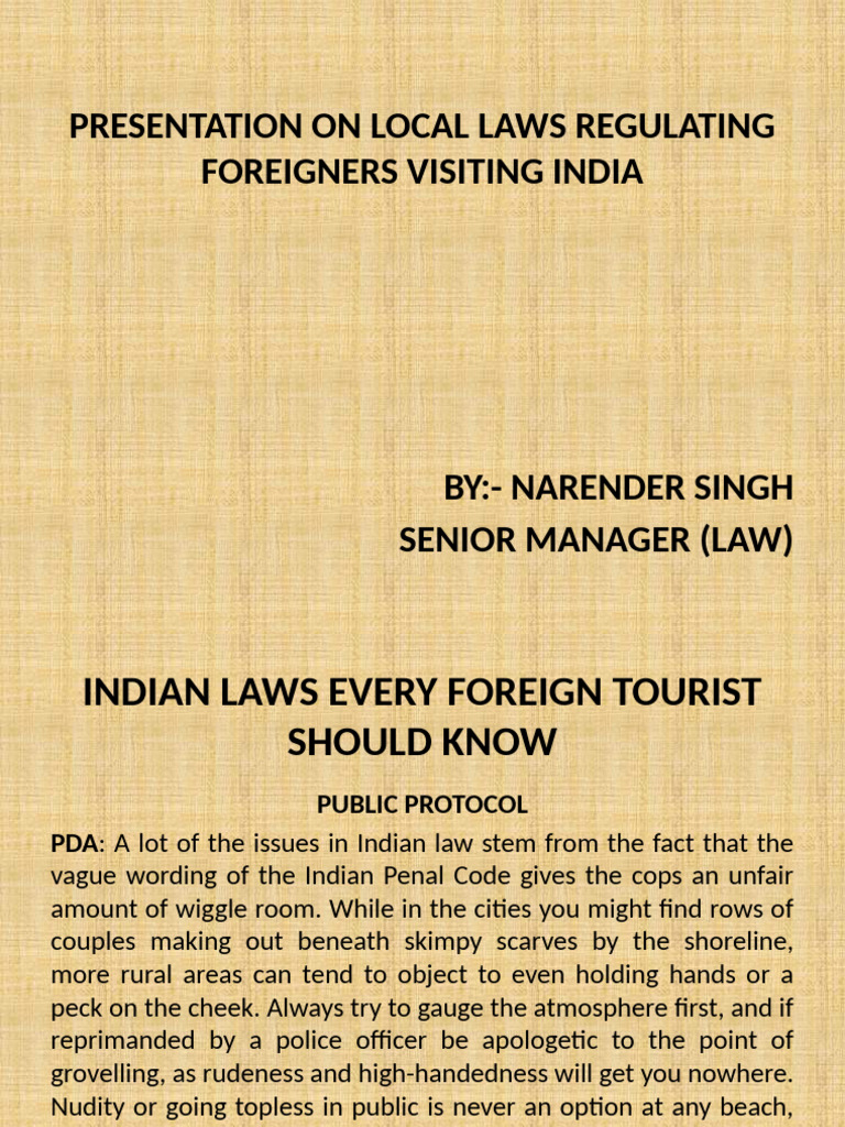 Essential Laws for Foreign Tourists in India | PDF | Arrest | Travel Visa