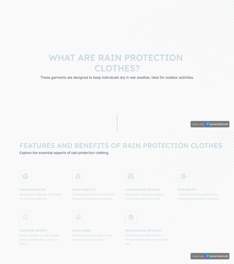Creating A Visually Engaging Presentation On Rain Protection Clothes | PDF