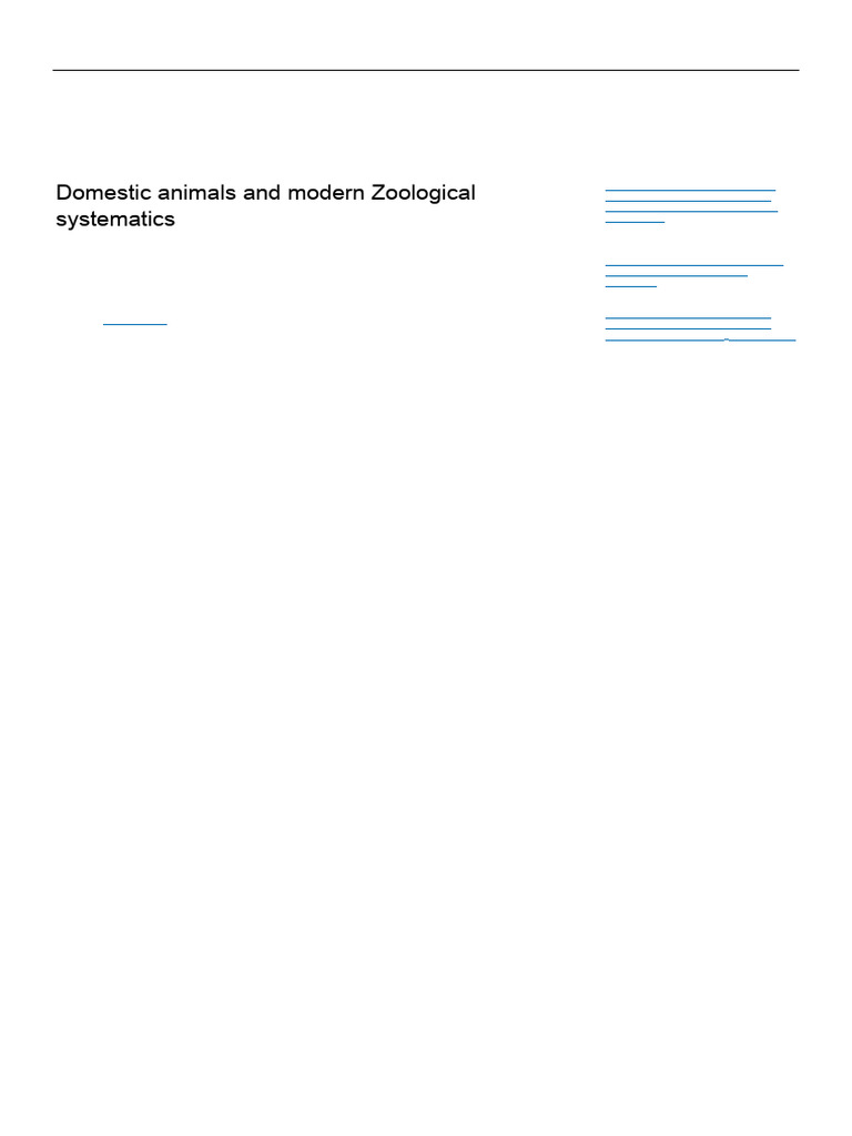Domestic Animals and Modern Zoological | PDF | Zoology | Taxonomy (Biology)