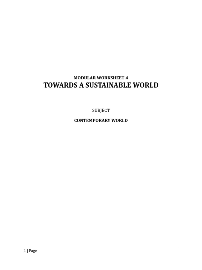 Melleza_modular Worksheet 7 | PDF | Sustainability | Economies