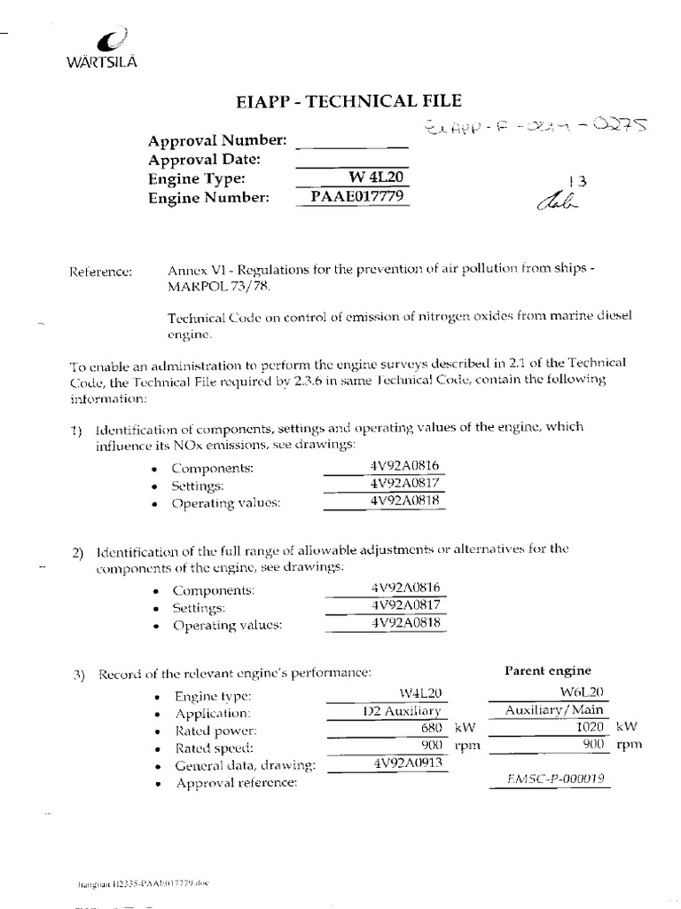 NOx TECHNICAL FILE AE1 | PDF