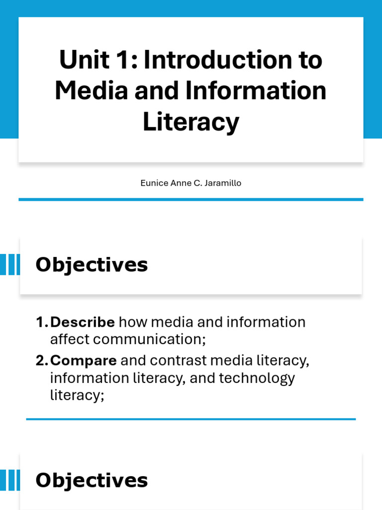 Media and Information Literacy Overview | PDF | Information | Communication