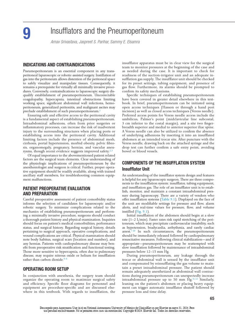 15.-Insufflators and The Pneumoperitoneum | PDF | Anesthesia | Peritoneum