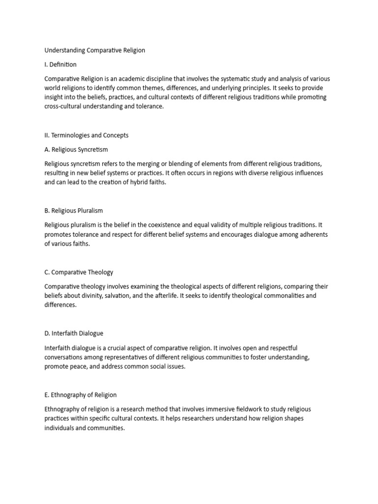 Understanding Comparative Religion | PDF | Interfaith Dialogue | Toleration