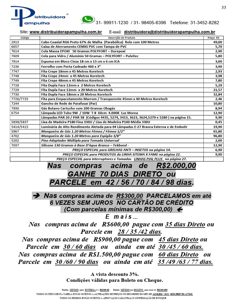Tabela PROMOCIONAL-3 | PDF