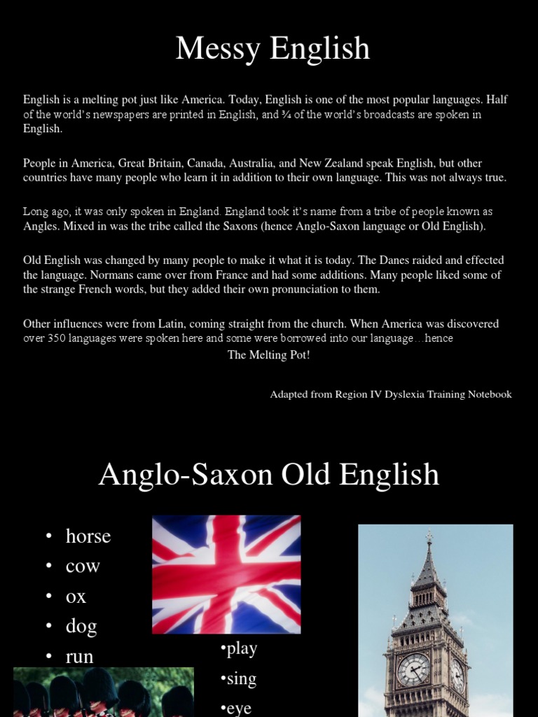 Messy English: Adapted From Region IV Dyslexia Training Notebook | PDF ...