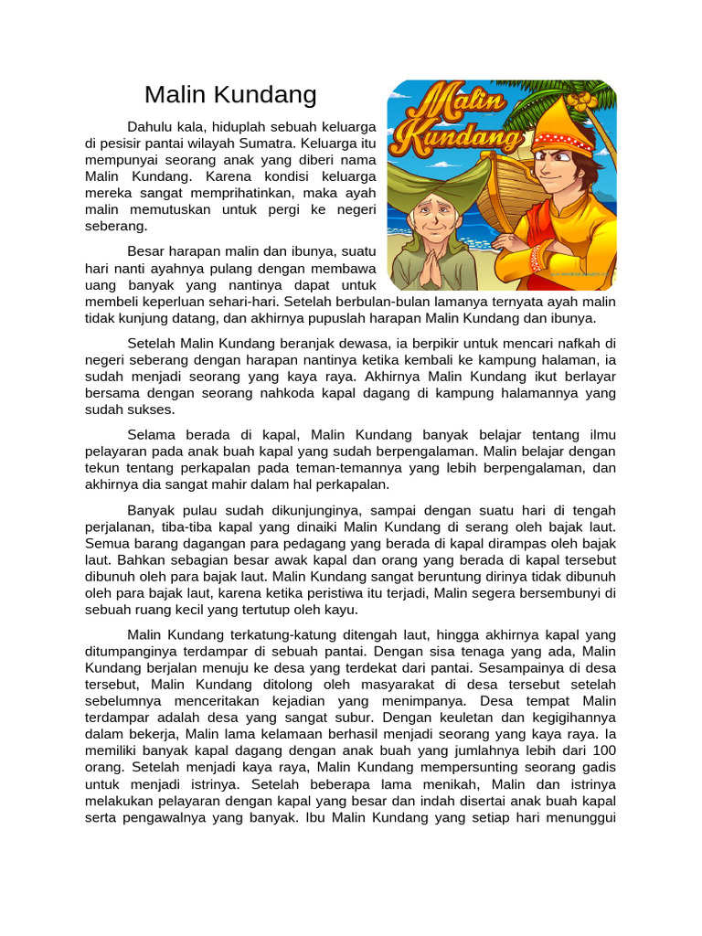 Cerita Rakyat Maling Kundang | PDF