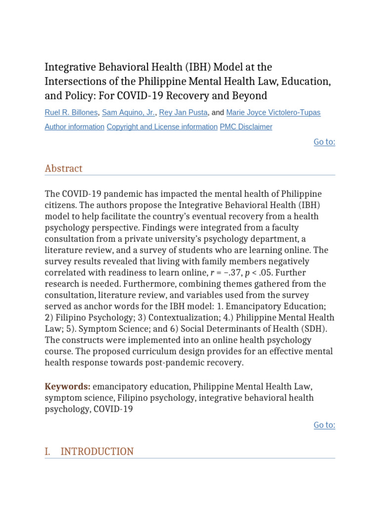 Integrative Behavioral Health | PDF | Liberal Arts Education | Mental ...
