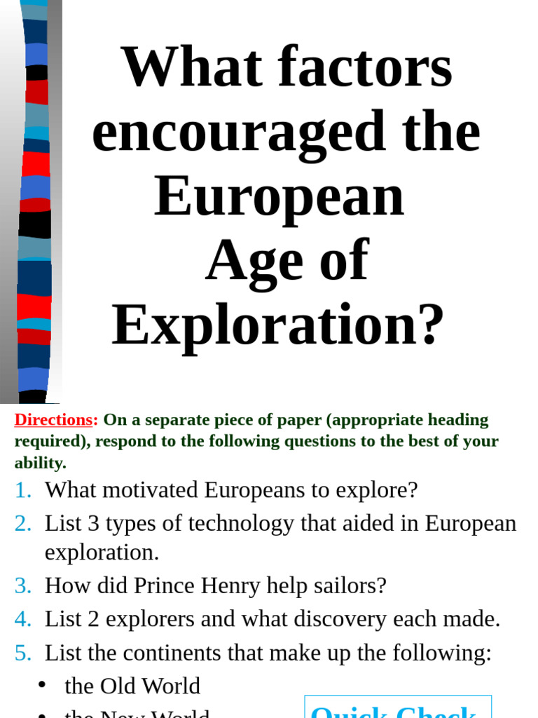 Factors Driving European Exploration | PDF | Age Of Discovery | Exploration