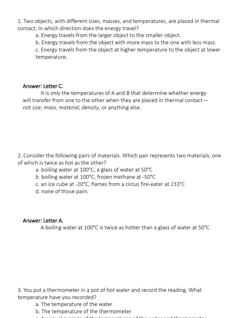 01 - Heat & Temperature Sample Problems | PDF | Celsius | Temperature