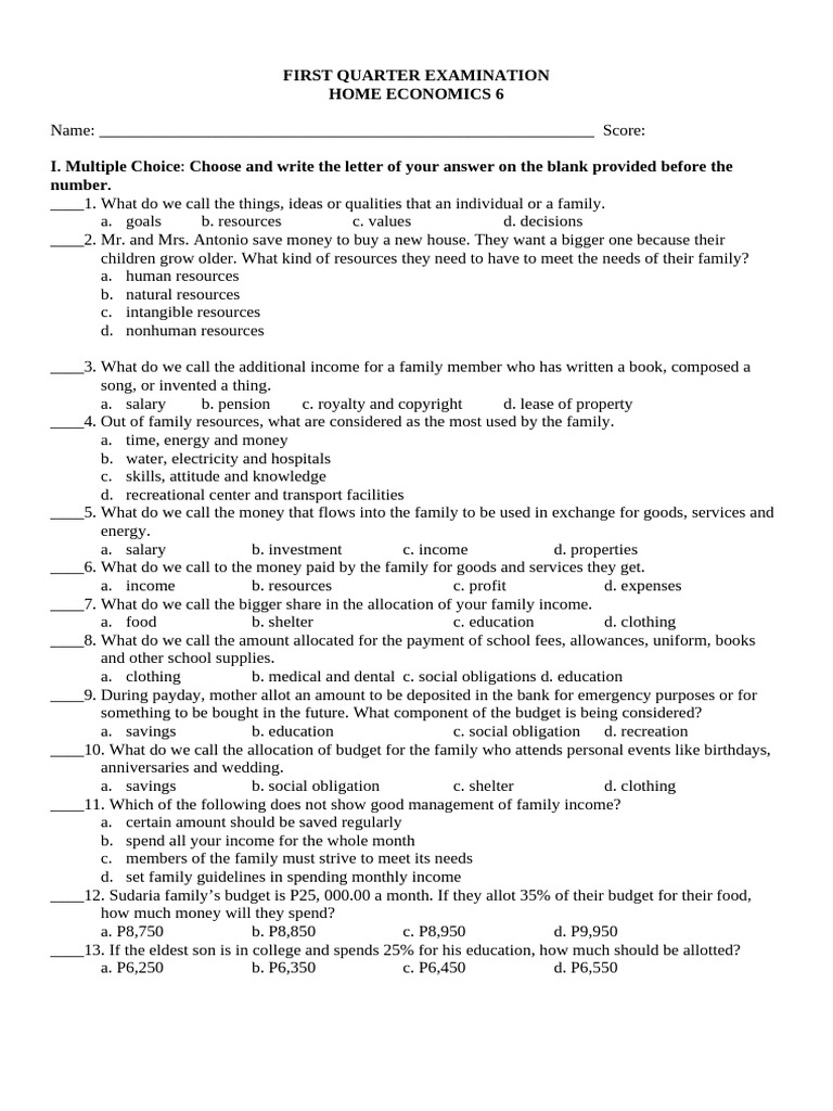 3rd-QUARTER EXAMINATION TLE - HE | PDF | Food Preservation | Scissors