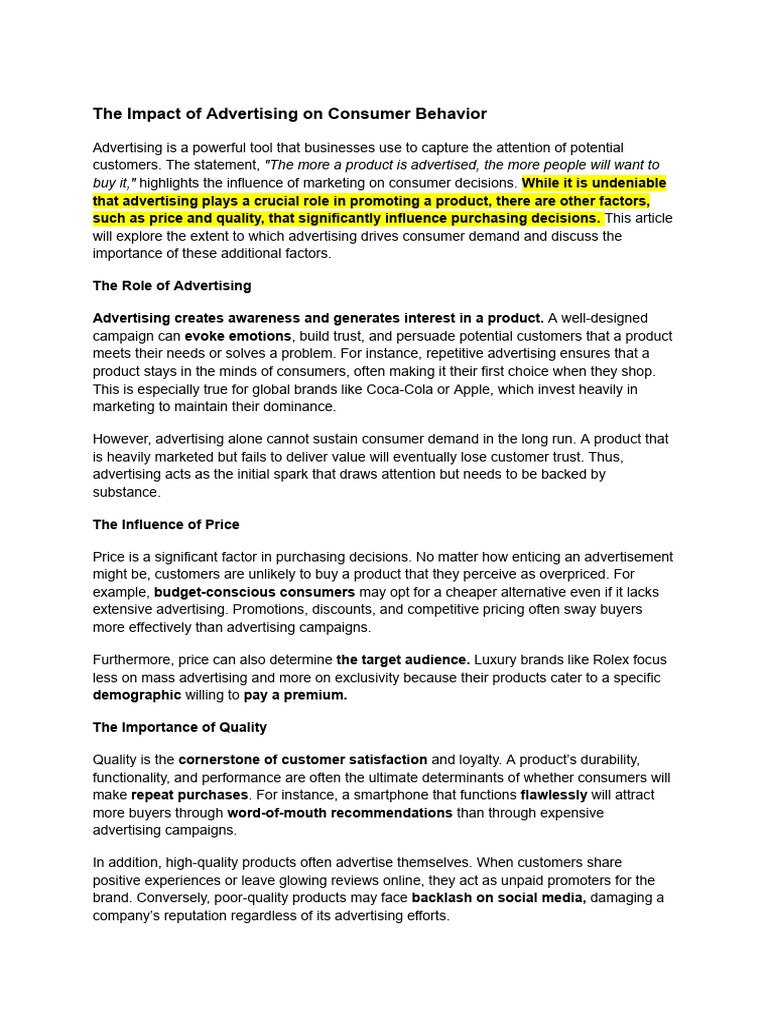 Advertising | PDF | Advertising | Consumer Behaviour