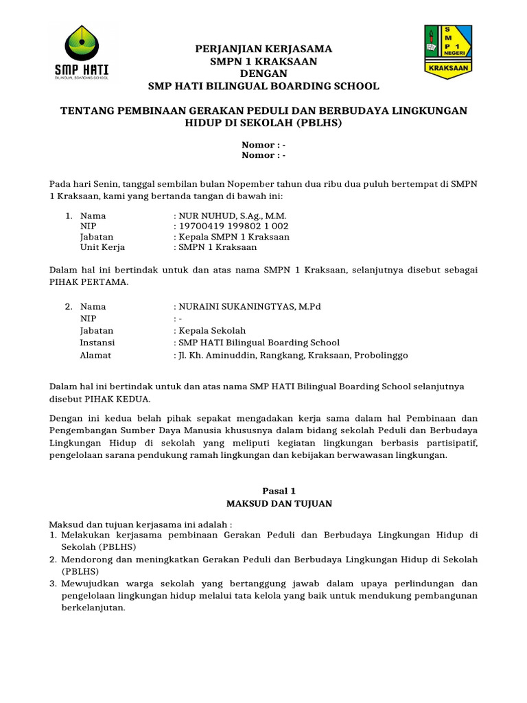 Mou SMP Kraksaan | PDF