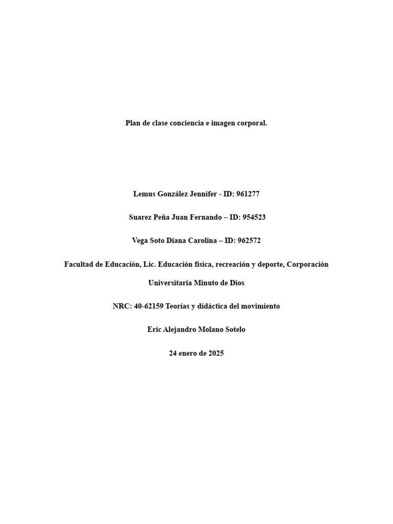 Actividad 1 Eric Plan | PDF | Hombro