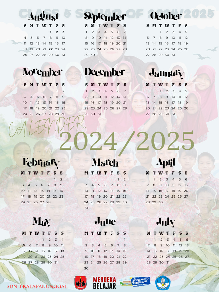 Green Elegant Watercolor Floral Illustration 2024 Monthly Calendar | PDF