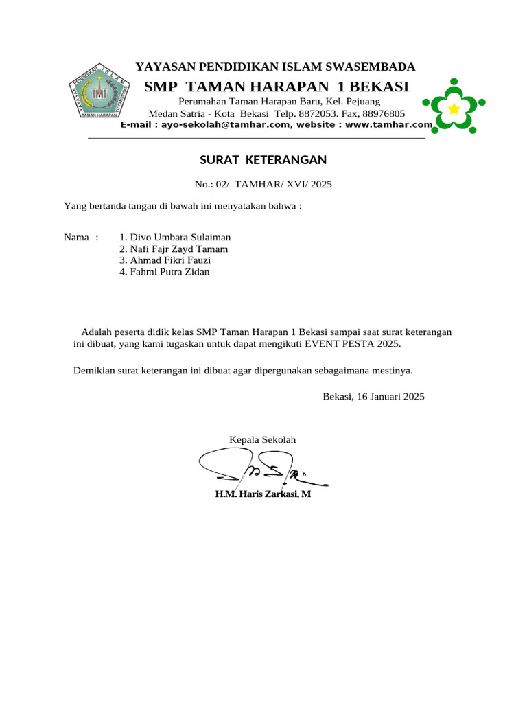 Contoh Pubg Surat Keterangan Izin 2025 | PDF