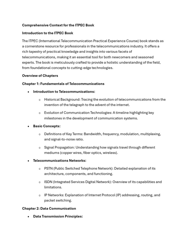 Comprehensive Context For The ITPEC Book | PDF | Computer Network | Telecommunications