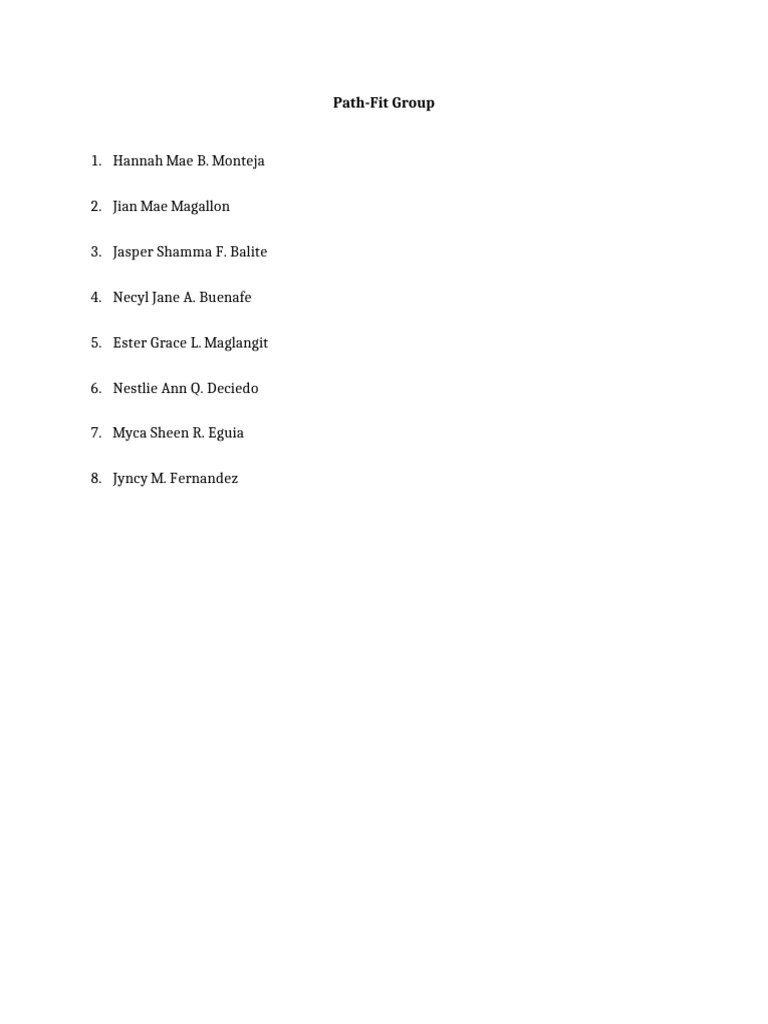 Path Fit Group | PDF