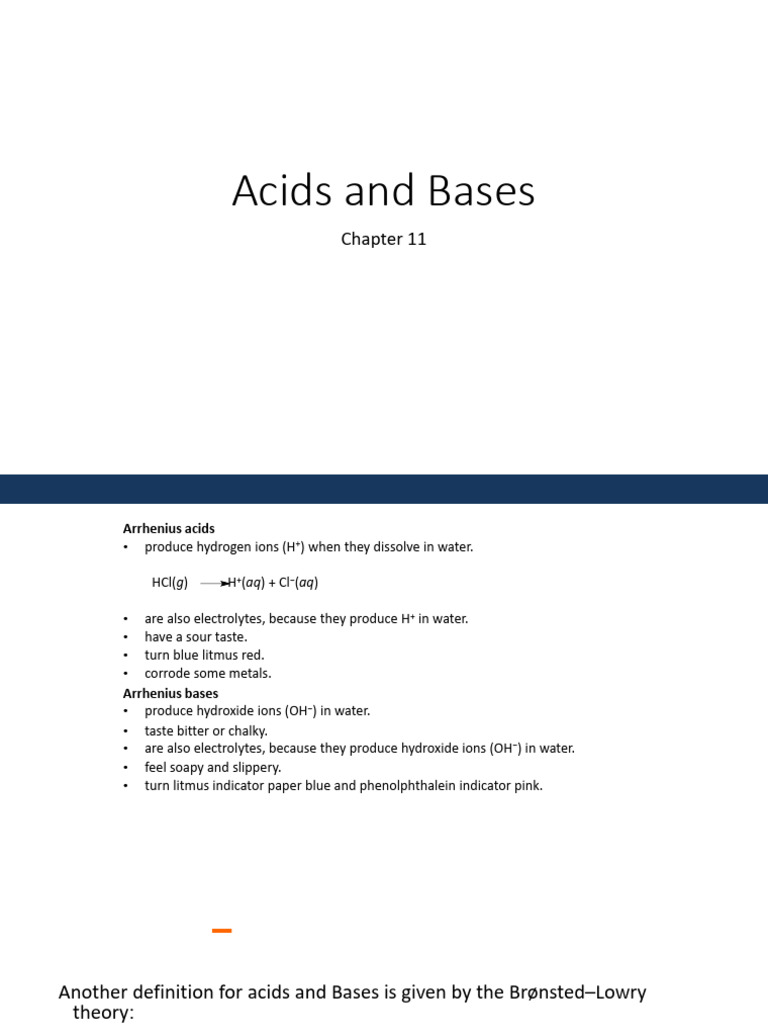 Acid and bases slide | PDF | Acid | Ph