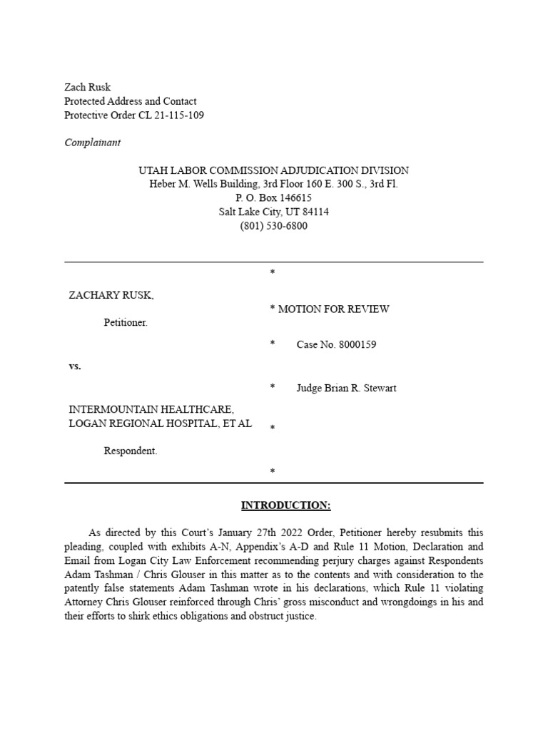 Zach Rusk Protective Order Appeal Document | PDF | Common Law | Justice